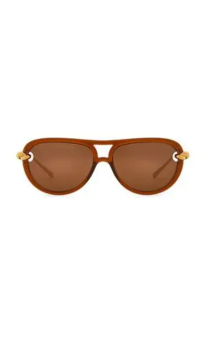 Bottega Veneta Knot Sunglasses - Brown & Gold