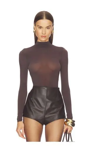 Wolford Buenos Aires String Bodysuit - Dark Wood