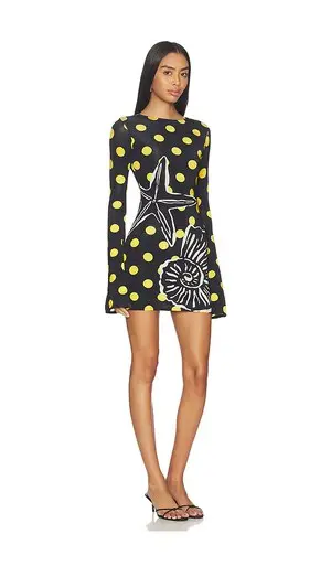 CALA DE LA CRUZ Maisha Dress - Calicobw Black & White