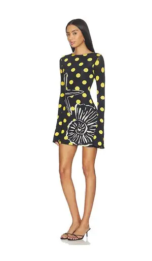 CALA DE LA CRUZ Maisha Dress - Calicobw Black & White