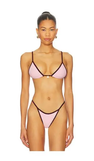 FAE Triangle Bikini Top With Gold Hardware - Candy