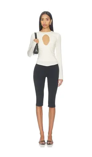 THE LINE BY K Demi Keyhole Top - Vanilla
