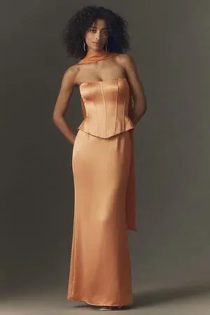 MARE MARE Mimi Satin Corset Dress - Rum