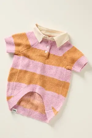 Anthropologie Striped Rugby Pet Sweater - Pink Stripe