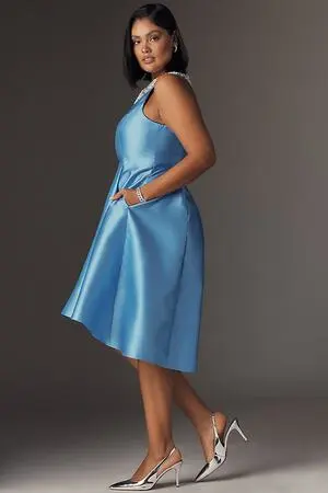 Adrianna Papell Plus Mikado Halter A-line Dress