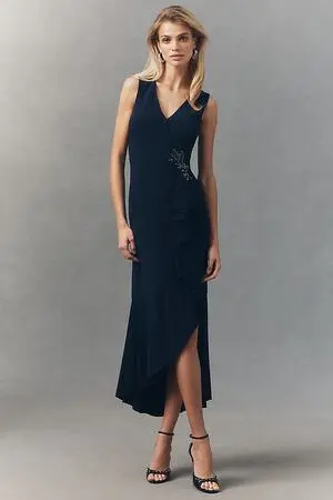 Adrianna Papell Petite Sleeveless V-neck Midi Dress
