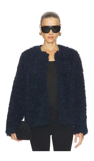 ALIGNE Francie Faux Shearling Jacket - Navy