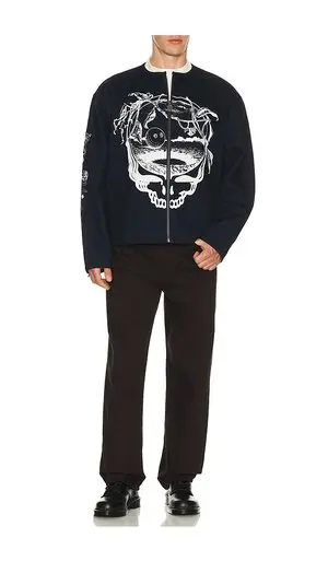 MALBON X Grateful Dead Moto Jacket - Blue