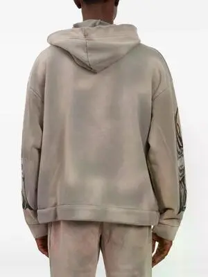 WHO DECIDES WAR Embellished Zip-up Hoodie - Neutrals