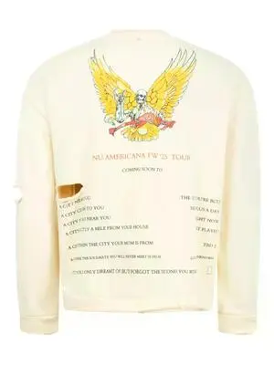 WHO DECIDES WAR Ribbon-tour Distressed Sweater - Neutrals