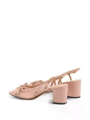 Valentino Garavani Slingback Pumps In Mesh And Kidskin