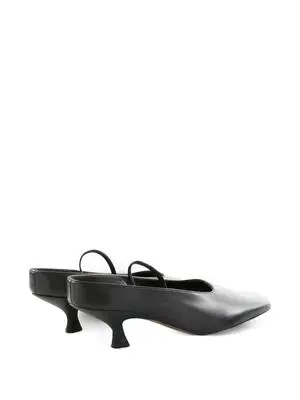 Calvin Klein Leather Mules With Cone Heel