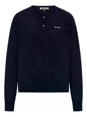 Miu Miu Button Logo-lettering Sweater
