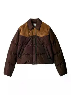 Miu Miu Logo-detail Padded Jacket - Brown