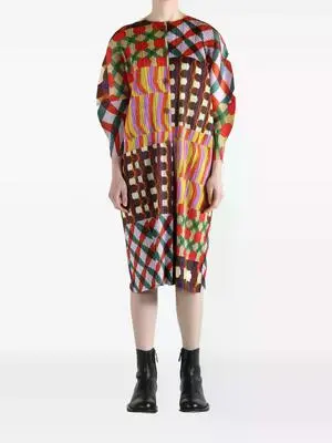 Issey Miyake Printed Button-up Pleated Coat