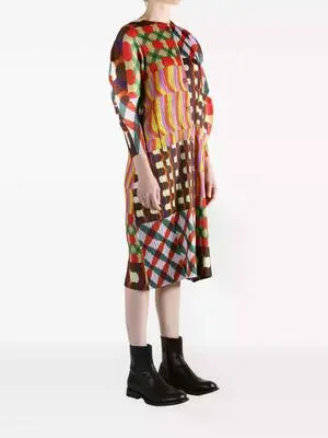 Issey Miyake Printed Button-up Pleated Coat