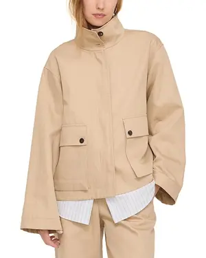 Lafayette 148 New York Funnel Neck Cargo Jacket