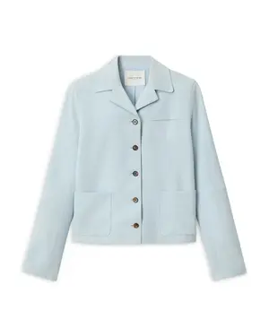 Lafayette 148 New York Notch Lapel Patch Pocket Jacket - Glacier Blue