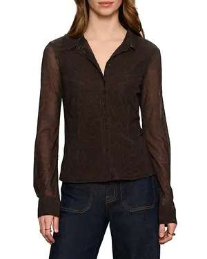 Sanctuary Fitted Mesh Top - Espresso