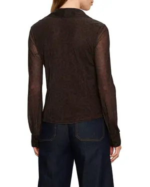 Sanctuary Fitted Mesh Top - Espresso