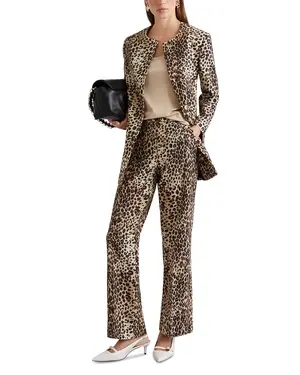 Marella Animal Print Linen Blend Jacket