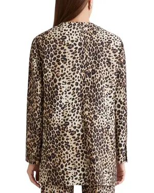 Marella Animal Print Linen Blend Jacket