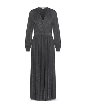 Marella Pleated Metallic Threaded Dress