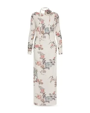 Marella Rosette Neck Maxi Dress