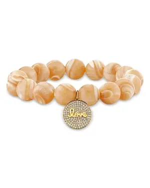 SYDNEY EVAN 14k Yellow Mother Of Pearl, And Diamond Bracelet - Gold