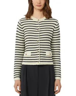 Max Mara Vodka Striped Cardigan Sweater - Navy