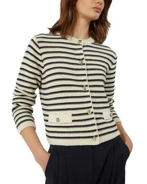 Max Mara Vodka Striped Cardigan Sweater - Navy