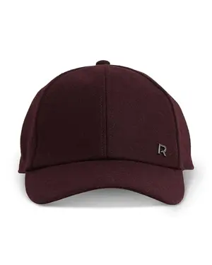REISS Fiona Flannel Wool Blend Baseball Cap - Burgundy