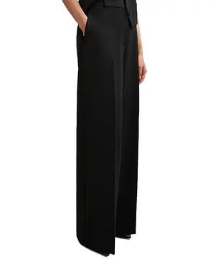 REISS Gabi Wide Leg Trousers - Black