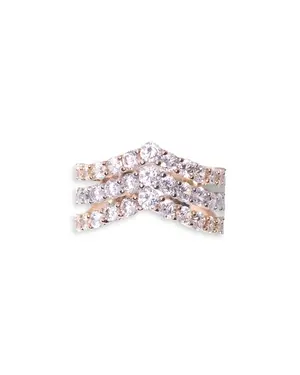 Maje Rhinestone Ring - Gold Silver