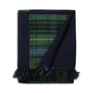 PRINCE OF SCOTS Tartan Reversible Double Merino Wool Throw - Classic Patchwork