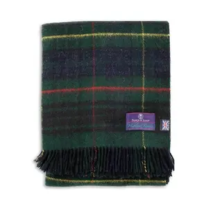 PRINCE OF SCOTS Tartan Reversible Double Merino Wool Throw - Hunting Stewart