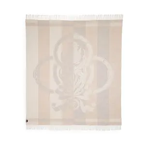 PRINCE OF SCOTS Thistle Reign Reversible Merino Wool Throw - Cream