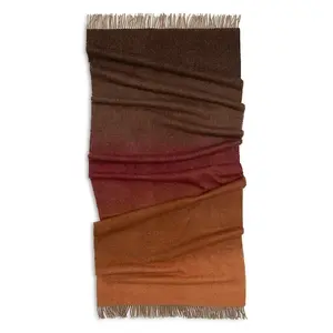 PRINCE OF SCOTS Whisper Ombre Merino Wool Throw Ember