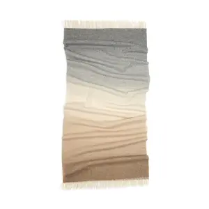 PRINCE OF SCOTS Whisper Ombre Merino Wool Throw - Fog