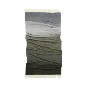 PRINCE OF SCOTS Whisper Ombre Merino Wool Throw - Moss