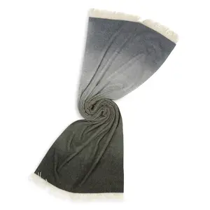 PRINCE OF SCOTS Whisper Ombre Merino Wool Throw - Moss