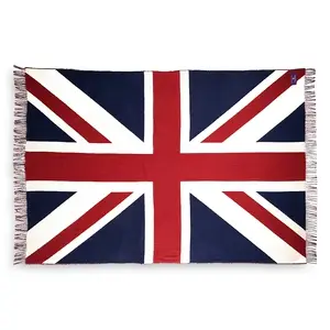 PRINCE OF SCOTS Union Jack Merino Wool Throw - Red