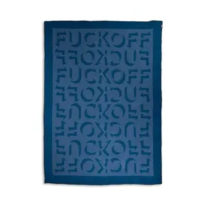 PRINCE OF SCOTS Expletive Merino Wool Fleece Throw - Blue