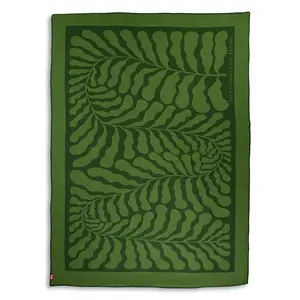 PRINCE OF SCOTS Southampton Home Merino Wool Fleece Throw - Leaf Green