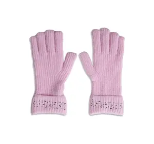 Ted Baker London Embellished Beanie & Gloves Set - Rose