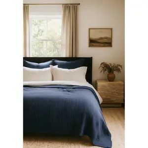 POM POM AT HOME Chatham Matelasse King Sham, 20 X 36 - Navy