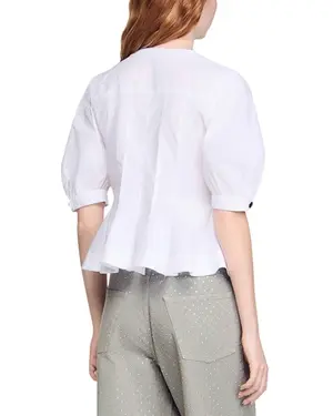 Sandro Zipped Peplum Shirt