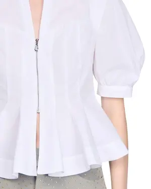 Sandro Zipped Peplum Shirt