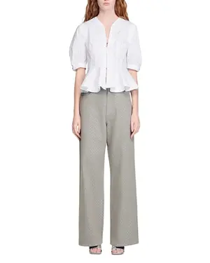 Sandro Zipped Peplum Shirt