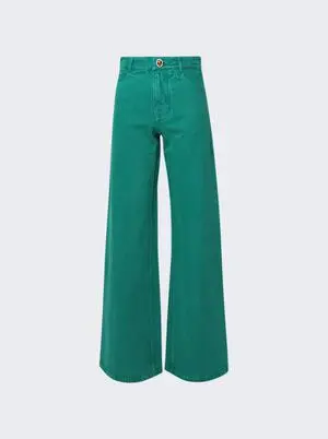 Christopher Esber Relaxed Wide Leg Denim Jean - Green